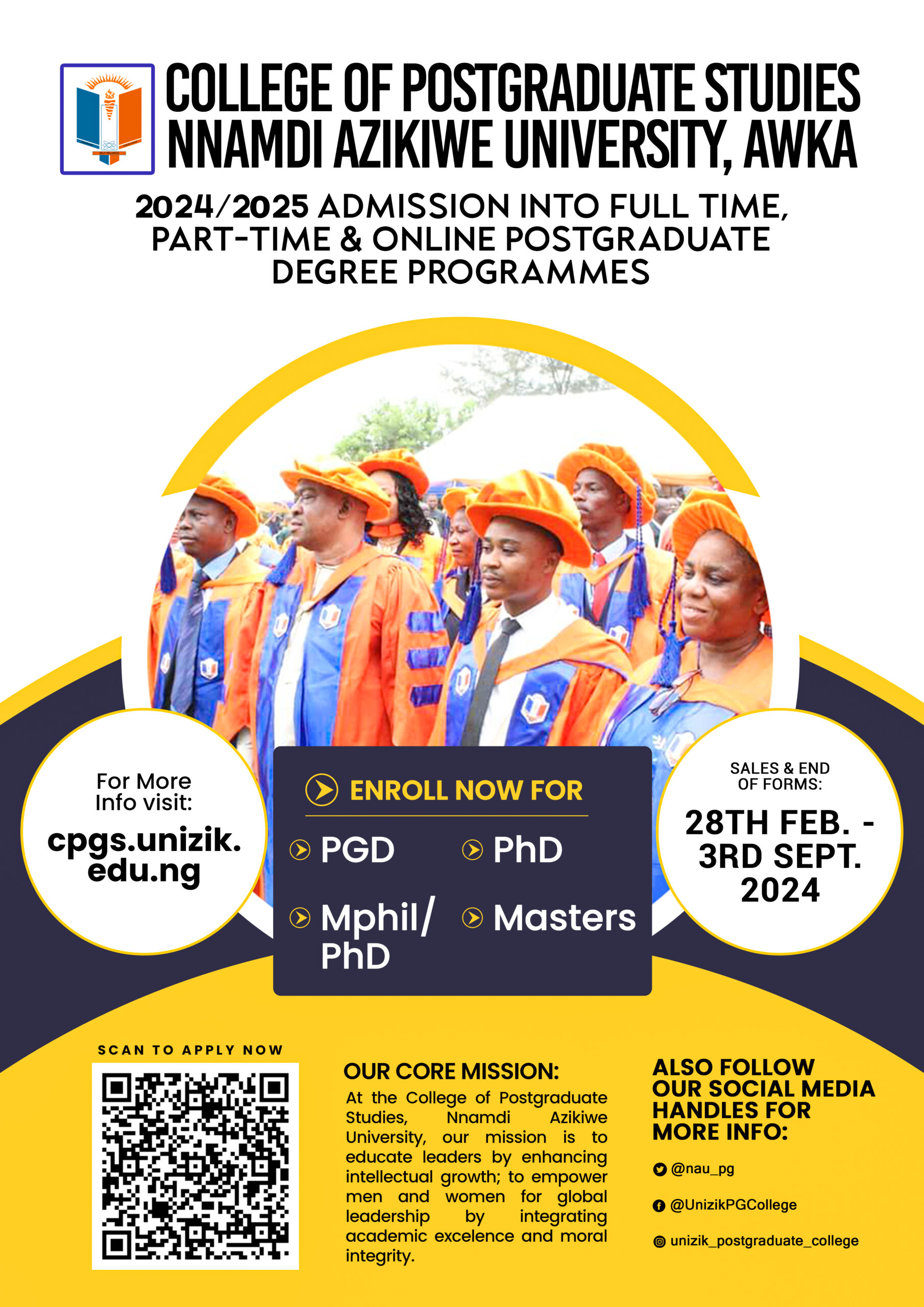 Postgraduate Admissions - Nnamdi Azikiwe University